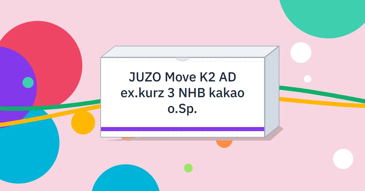 Symbolbild: Packung mit der Aufschrift JUZO Move K2 AD ex.kurz 3 NHB kakao o.Sp. (PZN 18542517) – Verfügbarkeit und Bezug in Apotheken in Frankfurt am Main