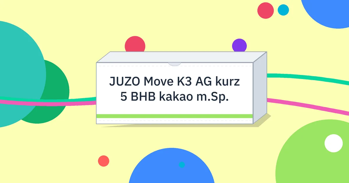 Symbolbild: Packung mit der Aufschrift JUZO Move K3 AG kurz 5 BHB kakao m.Sp. (PZN 18591579) – Verfügbarkeit und Bezug in Apotheken in Frankfurt am Main