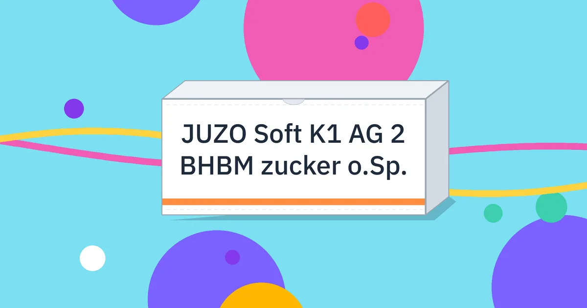 Symbolbild: Packung mit der Aufschrift JUZO Soft K1 AG 2 BHBM zucker o.Sp. (PZN 14856704) – Verfügbarkeit und Bezug in Apotheken in Frankfurt am Main