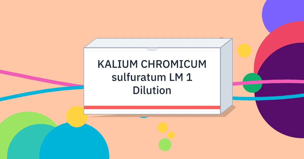 Symbolbild: Packung mit der Aufschrift KALIUM CHROMICUM sulfuratum LM 1 Dilution (PZN 12919524) – Verfügbarkeit und Bezug in Apotheken in Frankfurt am Main