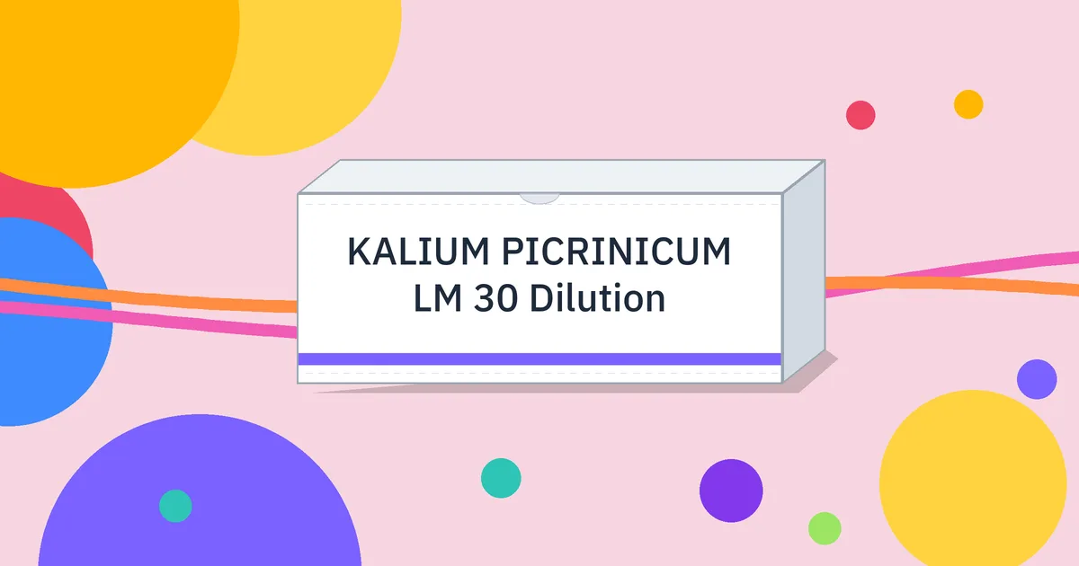 Symbolbild: Packung mit der Aufschrift KALIUM PICRINICUM LM 30 Dilution (PZN 12925200) – Verfügbarkeit und Bezug in Apotheken in Frankfurt am Main