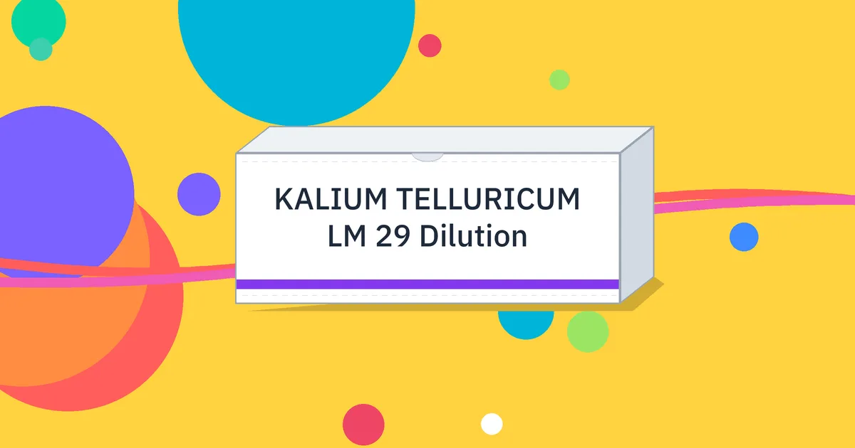 Symbolbild: Packung mit der Aufschrift KALIUM TELLURICUM LM 29 Dilution (PZN 12927446) – Verfügbarkeit und Bezug in Apotheken in Frankfurt am Main