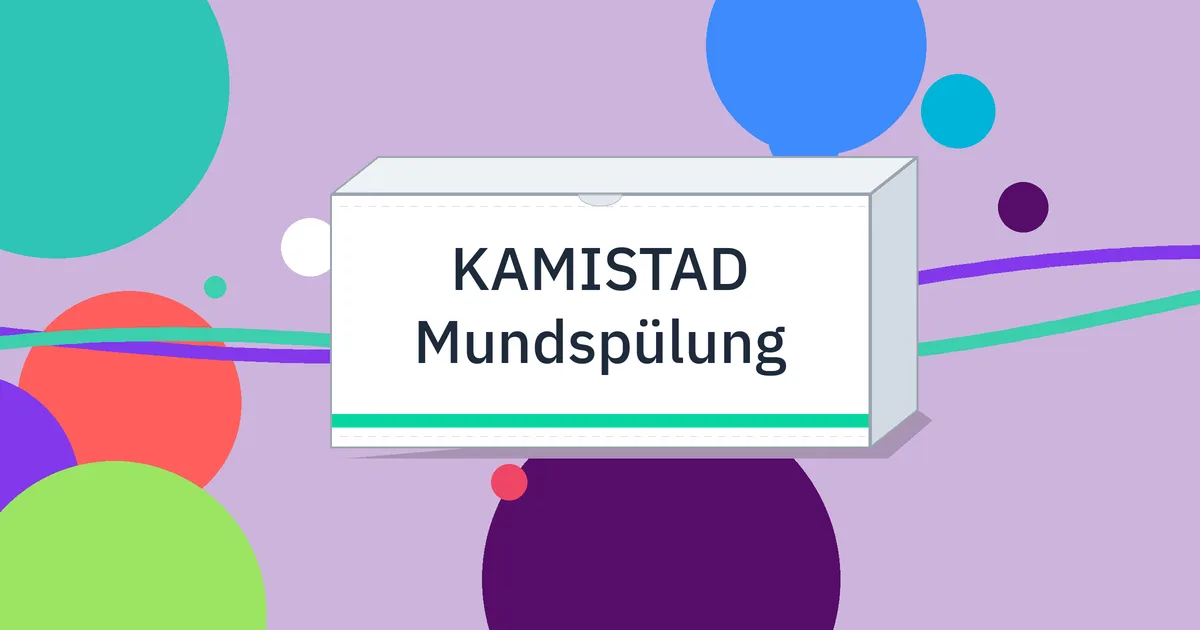 Symbolbild: Packung mit der Aufschrift KAMISTAD Mundspülung (PZN 16623720) – Verfügbarkeit und Bezug in Apotheken in Frankfurt am Main