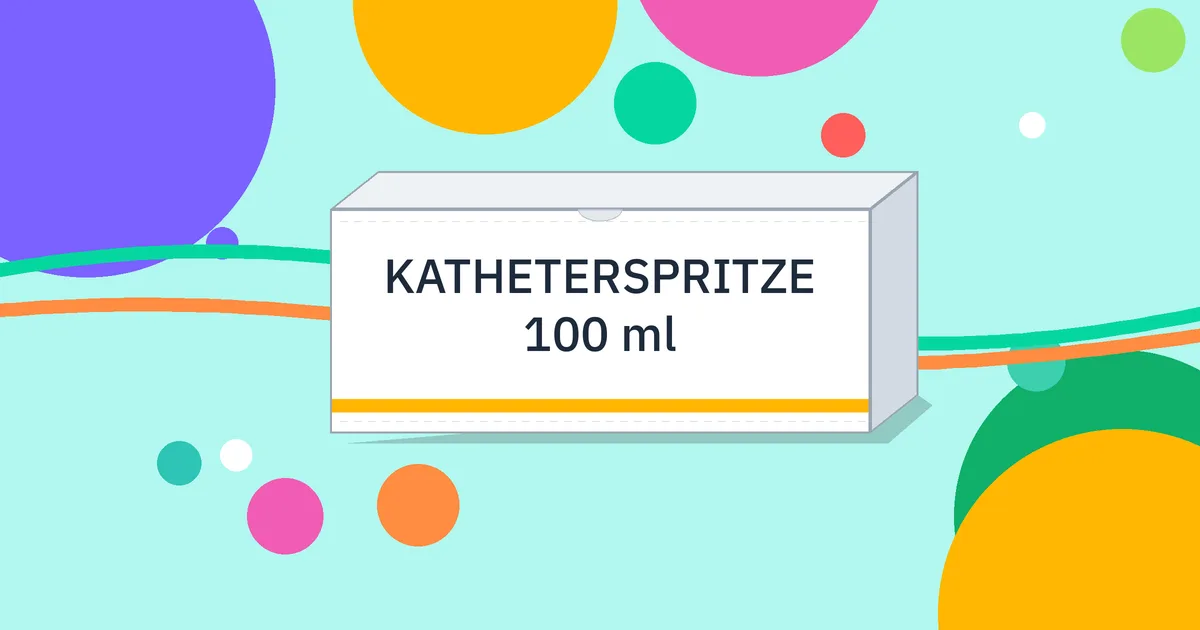 Symbolbild: Packung mit der Aufschrift KATHETERSPRITZE 100 ml (PZN 00764140) – Verfügbarkeit und Bezug in Apotheken in Frankfurt am Main