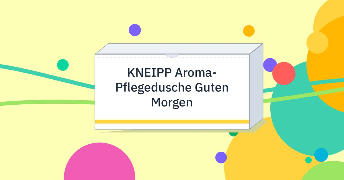Symbolbild: Packung mit der Aufschrift KNEIPP Aroma-Pflegedusche Guten Morgen (PZN 17825288) – Verfügbarkeit und Bezug in Apotheken in Frankfurt am Main