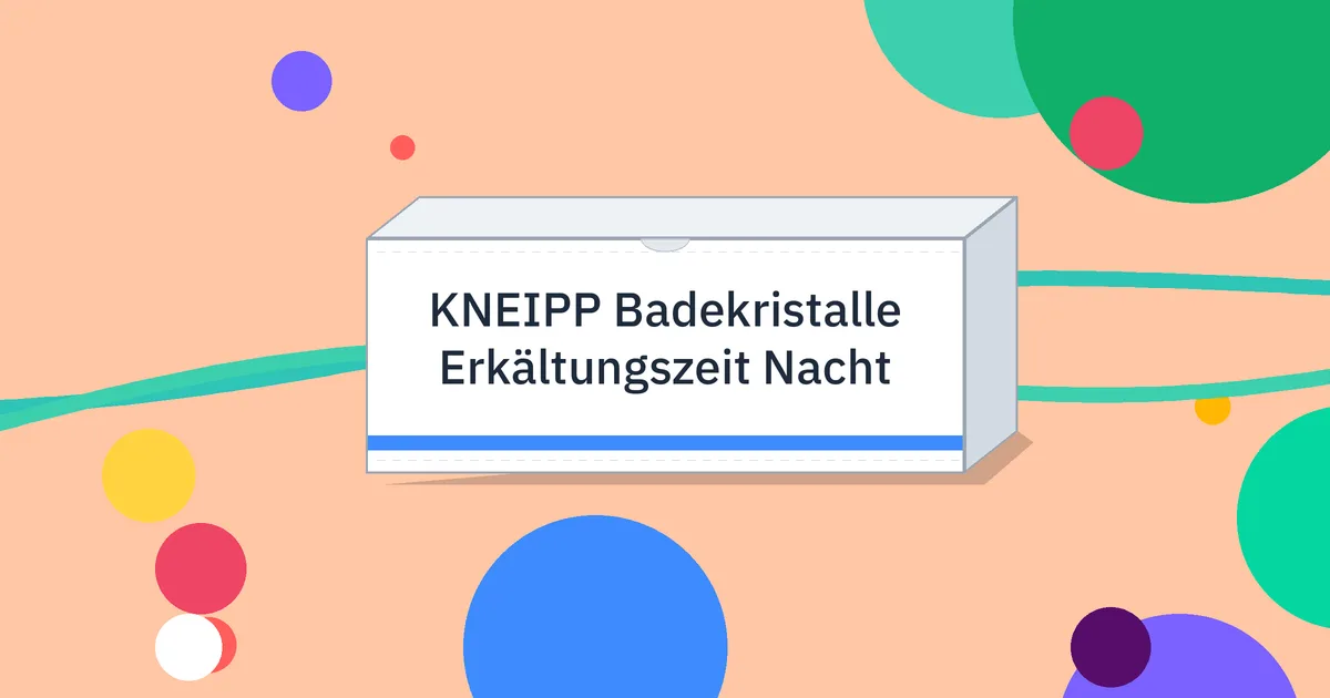 Symbolbild: Packung mit der Aufschrift KNEIPP Badekristalle Erkältungszeit Nacht (PZN 18052948) – Verfügbarkeit und Bezug in Apotheken in Frankfurt am Main