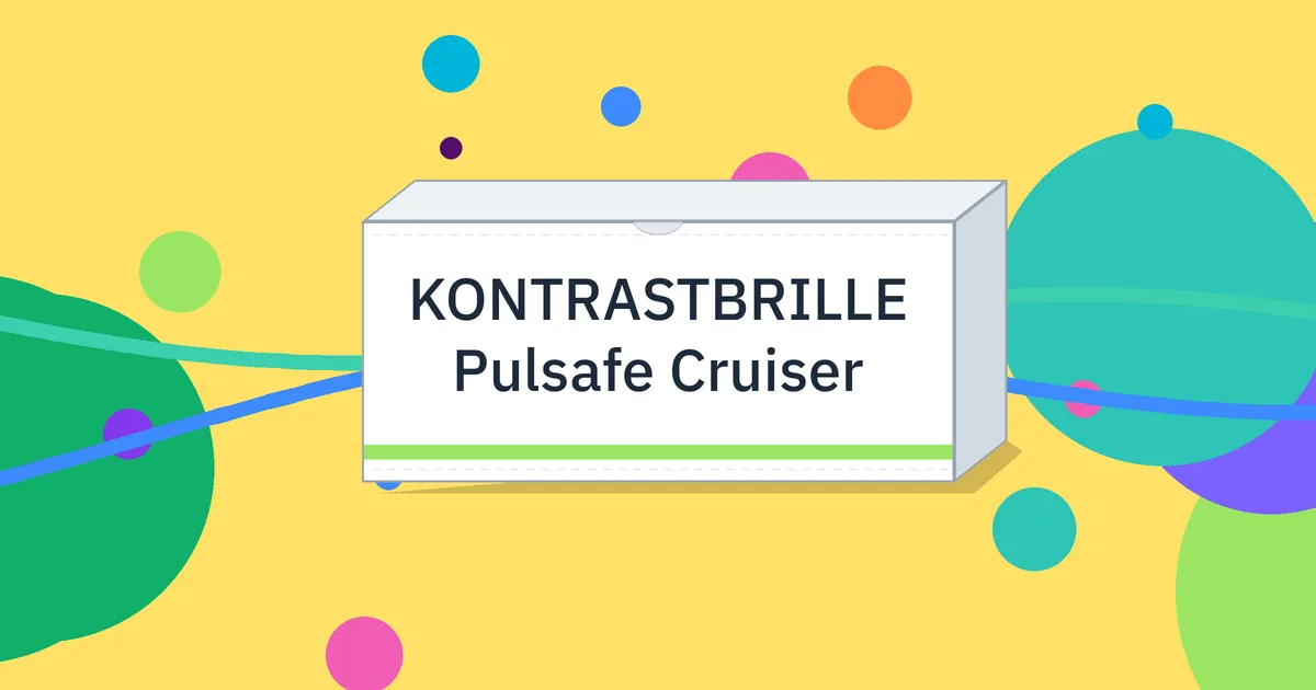 Symbolbild: Packung mit der Aufschrift KONTRASTBRILLE Pulsafe Cruiser (PZN 03651755) – Verfügbarkeit und Bezug in Apotheken in Frankfurt am Main