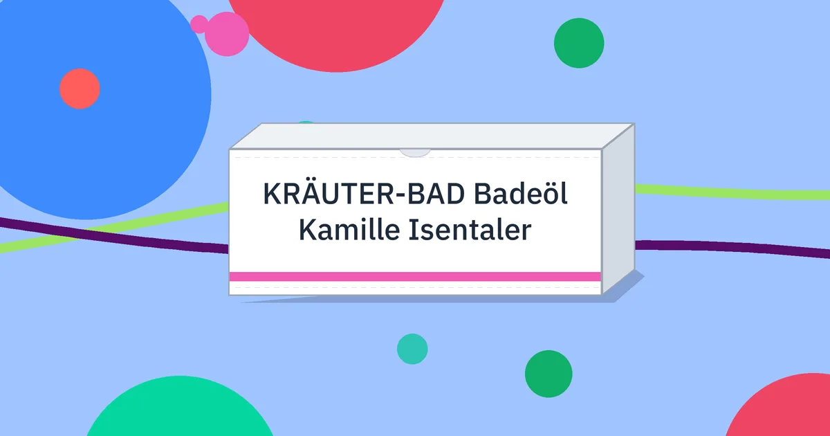 Symbolbild: Packung mit der Aufschrift KRÄUTER-BAD Badeöl Kamille Isentaler (PZN 14263140) – Verfügbarkeit und Bezug in Apotheken in Frankfurt am Main
