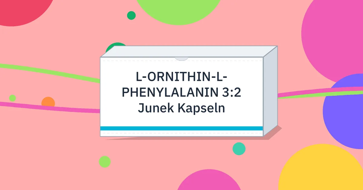 Symbolbild: Packung mit der Aufschrift L-ORNITHIN-L-PHENYLALANIN 3:2 Junek Kapseln (PZN 00983770) – Verfügbarkeit und Bezug in Apotheken in Frankfurt am Main