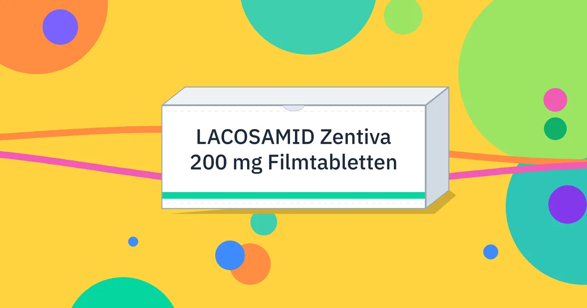Symbolbild: Packung mit der Aufschrift LACOSAMID Zentiva 200 mg Filmtabletten (PZN 17593470) – Verfügbarkeit und Bezug in Apotheken in Frankfurt am Main