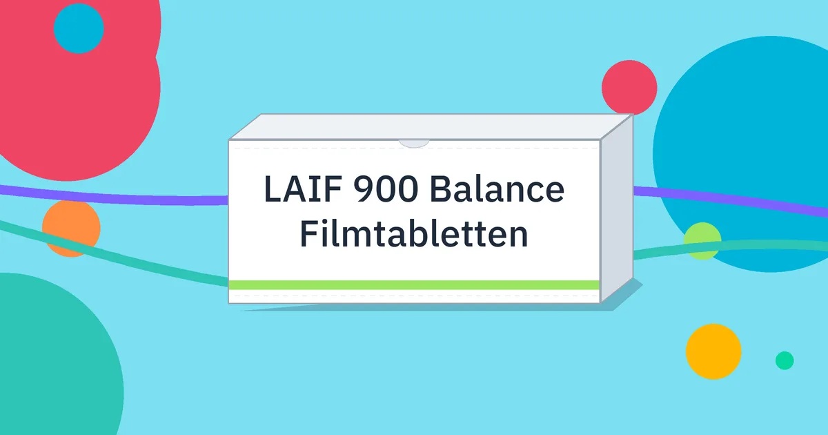 Symbolbild: Packung mit der Aufschrift LAIF 900 Balance Filmtabletten (PZN 02455874) – Verfügbarkeit und Bezug in Apotheken in Frankfurt am Main