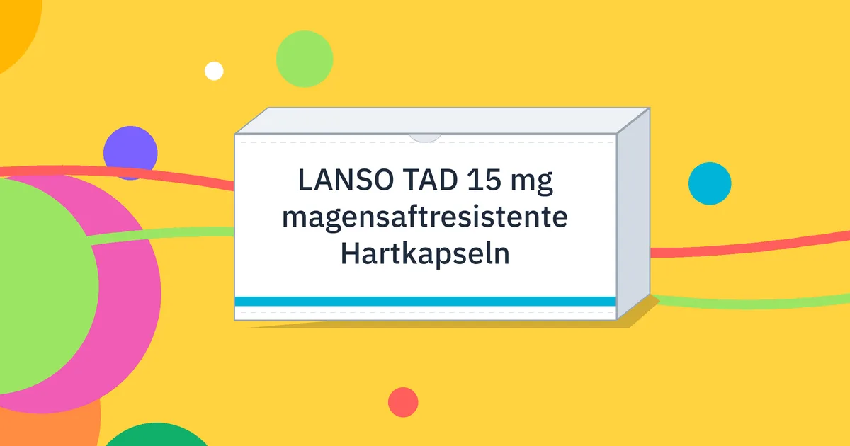 Symbolbild: Packung mit der Aufschrift LANSO TAD 15 mg magensaftresistente Hartkapseln (PZN 03734174) – Verfügbarkeit und Bezug in Apotheken in Frankfurt am Main