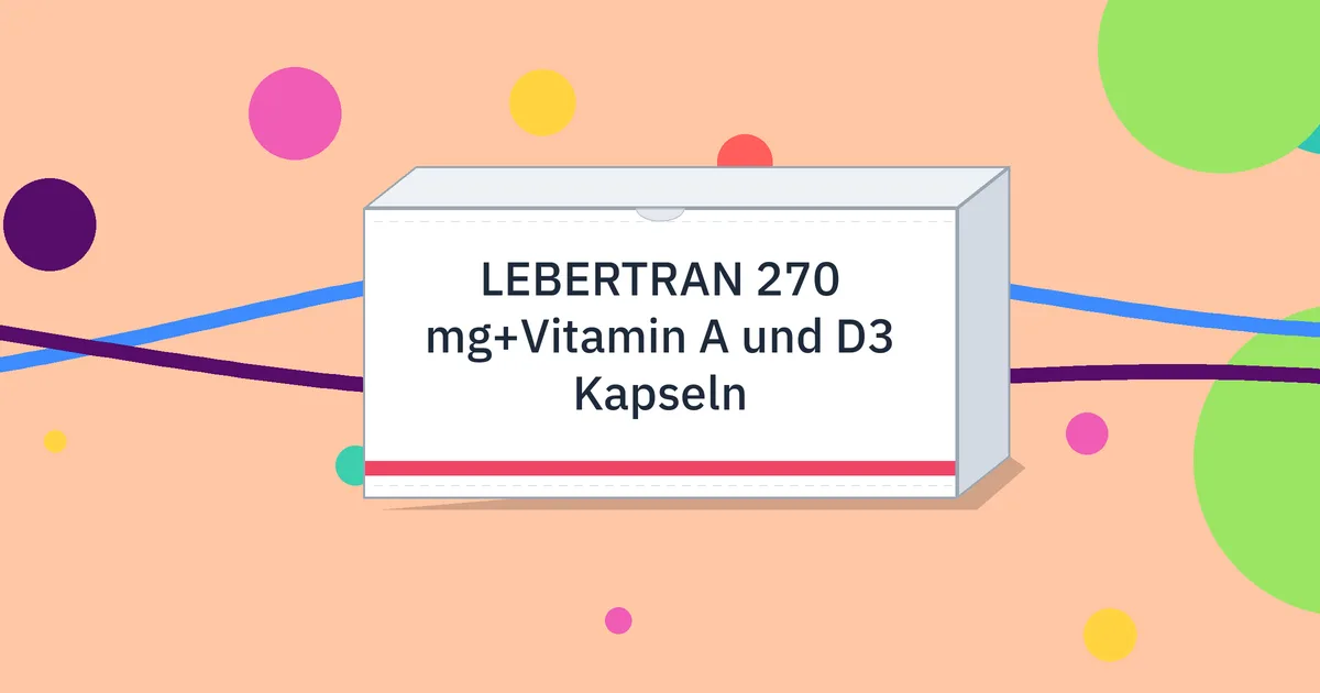 Symbolbild: Packung mit der Aufschrift LEBERTRAN 270 mg+Vitamin A und D3 Kapseln (PZN 19282219) – Verfügbarkeit und Bezug in Apotheken in Frankfurt am Main
