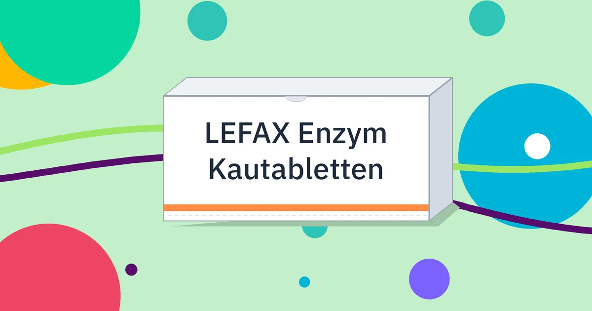 Symbolbild: Packung mit der Aufschrift LEFAX Enzym Kautabletten (PZN 14329979) – Verfügbarkeit und Bezug in Apotheken in Frankfurt am Main