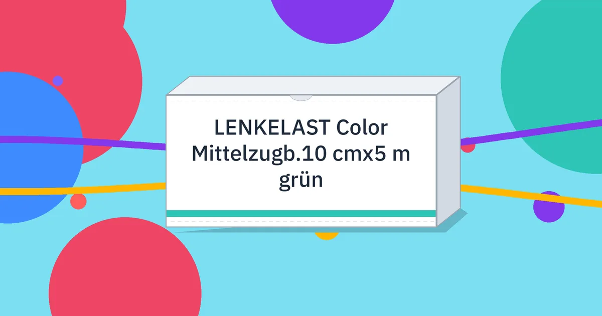 Symbolbild: Packung mit der Aufschrift LENKELAST Color Mittelzugb.10 cmx5 m grün (PZN 01467504) – Verfügbarkeit und Bezug in Apotheken in Frankfurt am Main