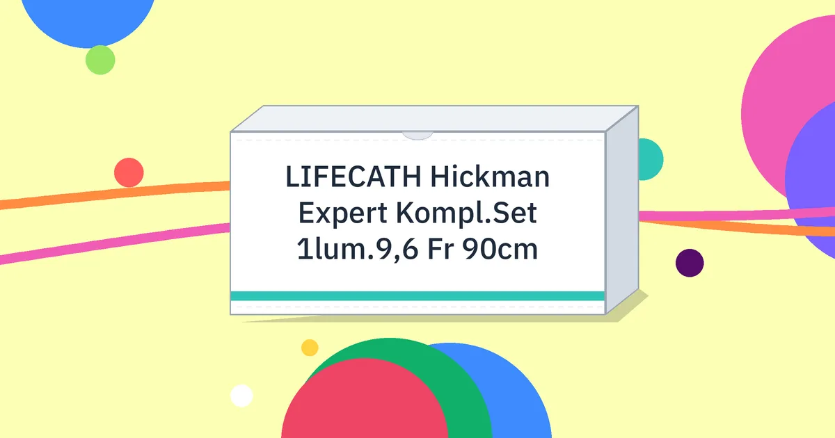 Symbolbild: Packung mit der Aufschrift LIFECATH Hickman Expert Kompl.Set 1lum.9,6 Fr 90cm (PZN 16505989) – Verfügbarkeit und Bezug in Apotheken in Frankfurt am Main