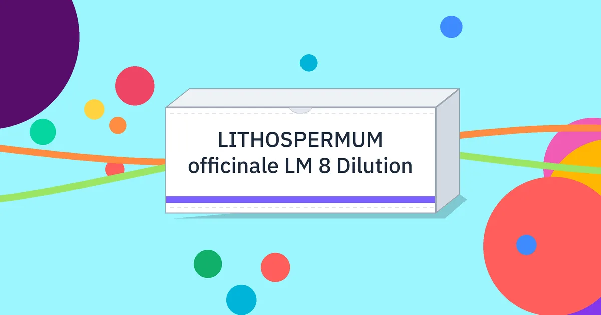Symbolbild: Packung mit der Aufschrift LITHOSPERMUM officinale LM 8 Dilution (PZN 13531957) – Verfügbarkeit und Bezug in Apotheken in Frankfurt am Main