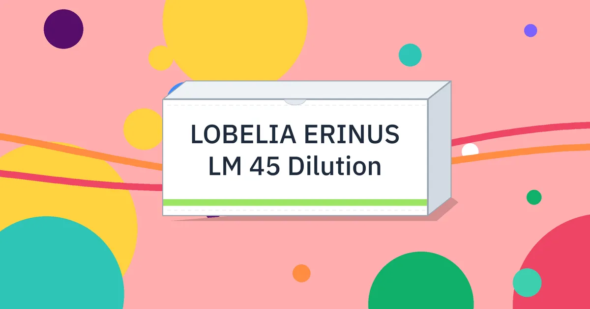Symbolbild: Packung mit der Aufschrift LOBELIA ERINUS LM 45 Dilution (PZN 13533614) – Verfügbarkeit und Bezug in Apotheken in Frankfurt am Main
