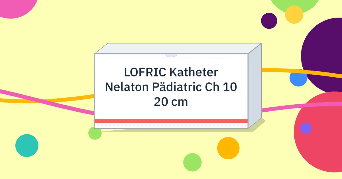 Symbolbild: Packung mit der Aufschrift LOFRIC Katheter Nelaton Pädiatric Ch 10 20 cm (PZN 16671759) – Verfügbarkeit und Bezug in Apotheken in Frankfurt am Main