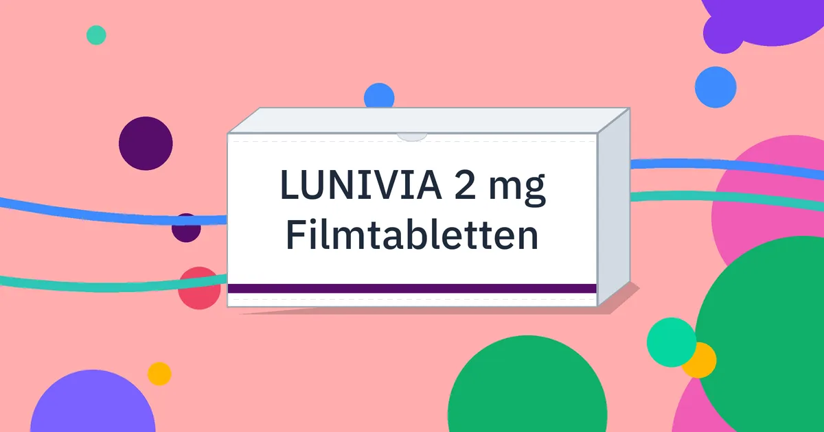 Symbolbild: Packung mit der Aufschrift LUNIVIA 2 mg Filmtabletten (PZN 16627008) – Verfügbarkeit und Bezug in Apotheken in Frankfurt am Main