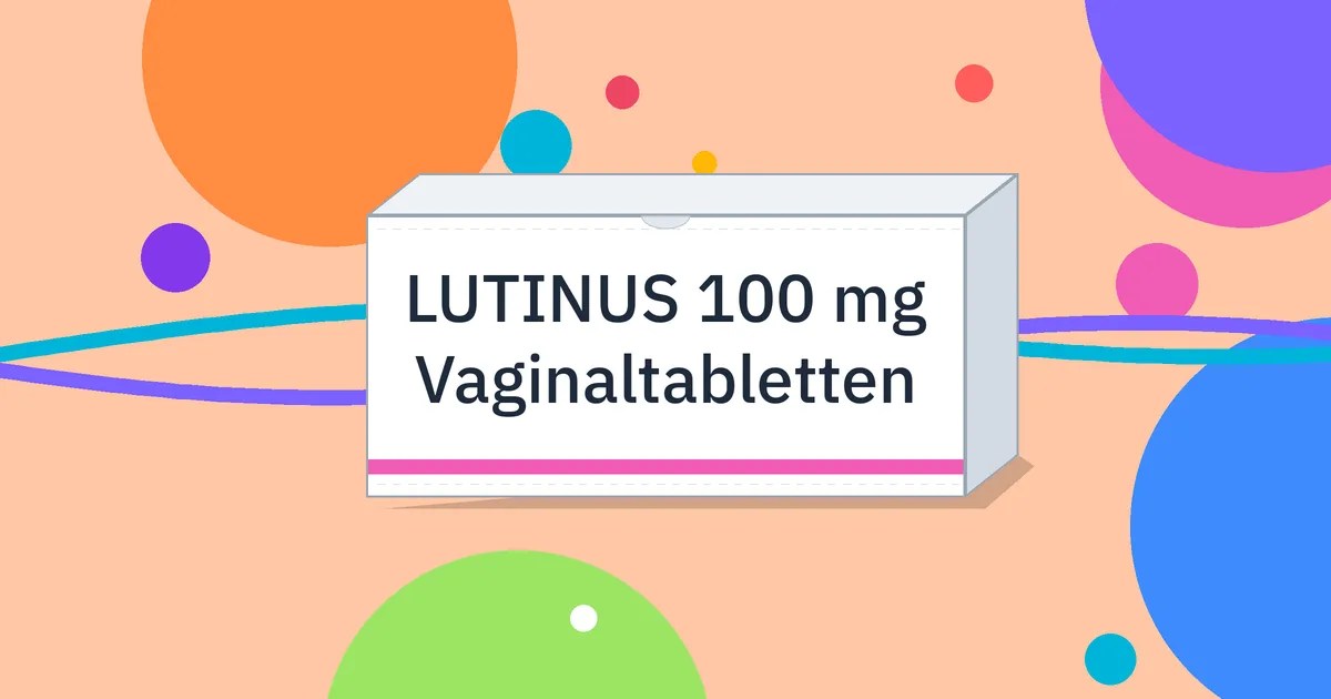 Symbolbild: Packung mit der Aufschrift LUTINUS 100 mg Vaginaltabletten (PZN 06129611) – Verfügbarkeit und Bezug in Apotheken in Frankfurt am Main