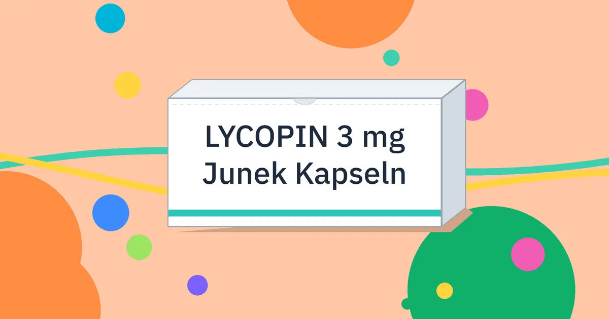 Symbolbild: Packung mit der Aufschrift LYCOPIN 3 mg Junek Kapseln (PZN 07079861) – Verfügbarkeit und Bezug in Apotheken in Frankfurt am Main