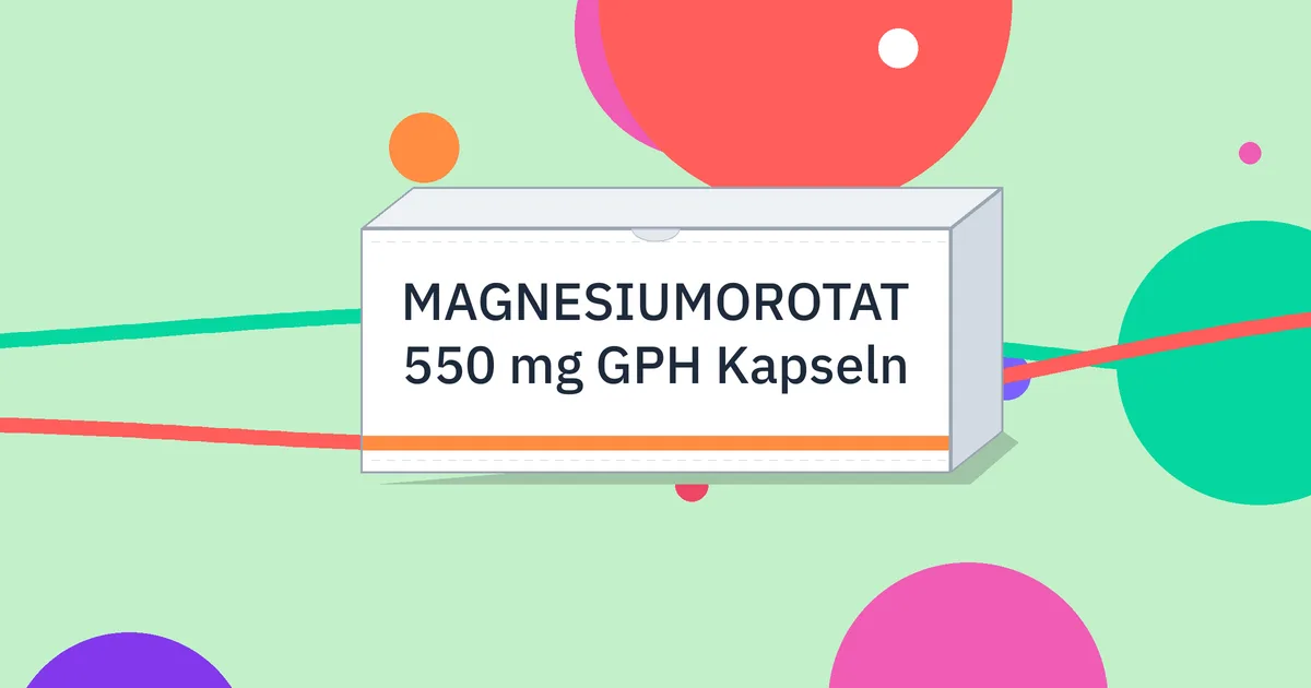 Symbolbild: Packung mit der Aufschrift MAGNESIUMOROTAT 550 mg GPH Kapseln (PZN 11176972) – Verfügbarkeit und Bezug in Apotheken in Frankfurt am Main
