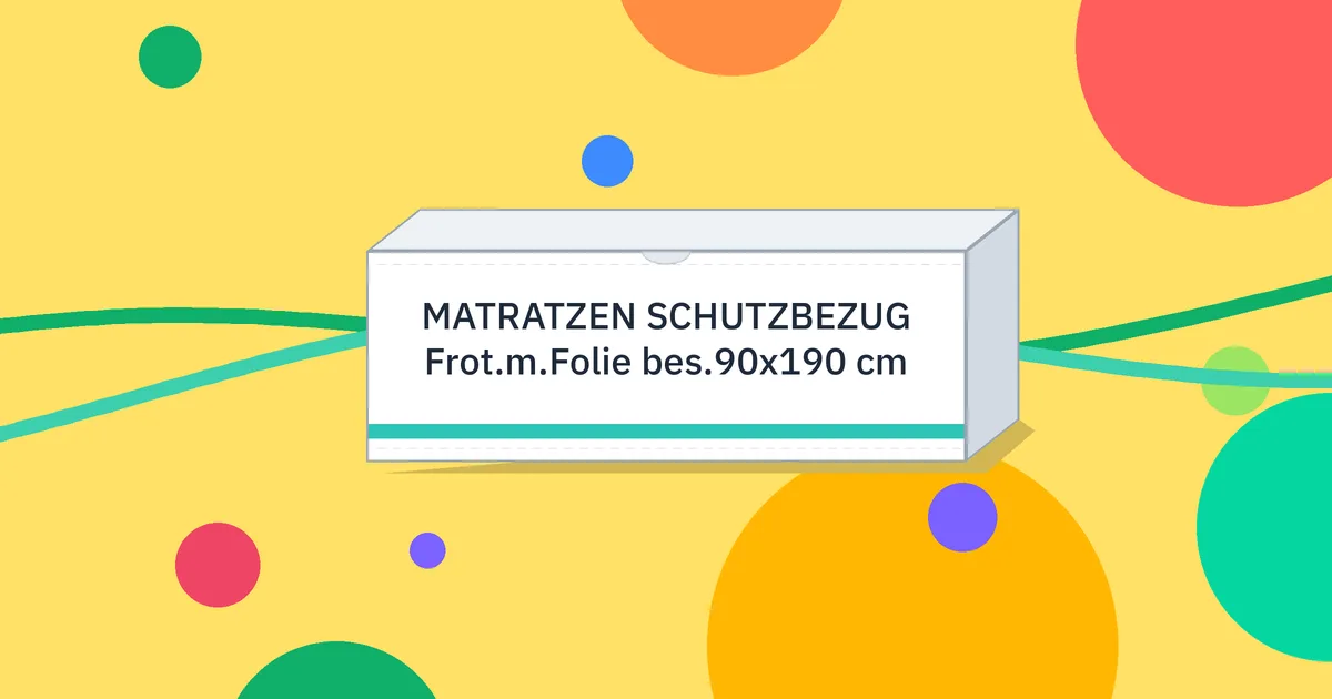Symbolbild: Packung mit der Aufschrift MATRATZEN SCHUTZBEZUG Frot.m.Folie bes.90x190 cm (PZN 03818250) – Verfügbarkeit und Bezug in Apotheken in Frankfurt am Main