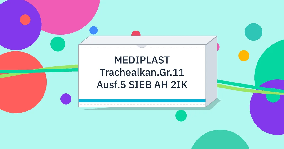 Symbolbild: Packung mit der Aufschrift MEDIPLAST Trachealkan.Gr.11 Ausf.5 SIEB AH 2IK (PZN 04527017) – Verfügbarkeit und Bezug in Apotheken in Frankfurt am Main