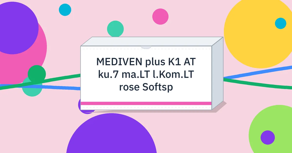 Symbolbild: Packung mit der Aufschrift MEDIVEN plus K1 AT ku.7 ma.LT l.Kom.LT rose Softsp (PZN 15072063) – Verfügbarkeit und Bezug in Apotheken in Frankfurt am Main
