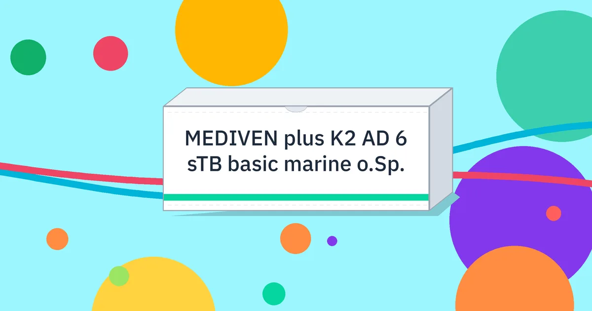 Symbolbild: Packung mit der Aufschrift MEDIVEN plus K2 AD 6 sTB basic marine o.Sp. (PZN 15095058) – Verfügbarkeit und Bezug in Apotheken in Frankfurt am Main