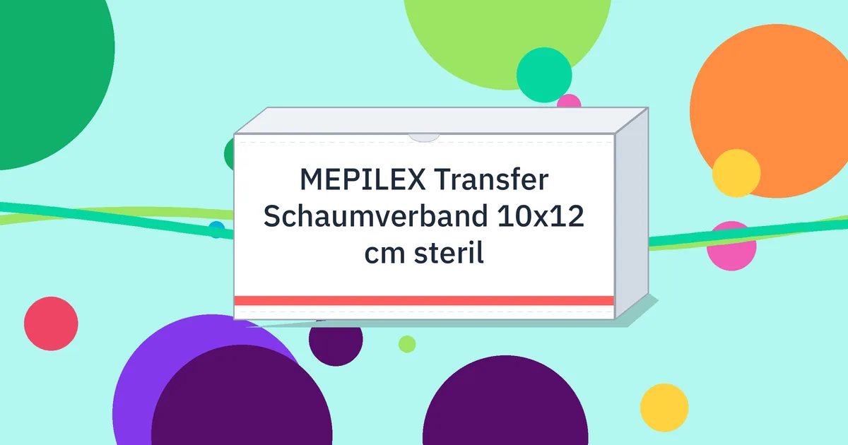 Symbolbild: Packung mit der Aufschrift MEPILEX Transfer Schaumverband 10x12 cm steril (PZN 18294597) – Verfügbarkeit und Bezug in Apotheken in Frankfurt am Main