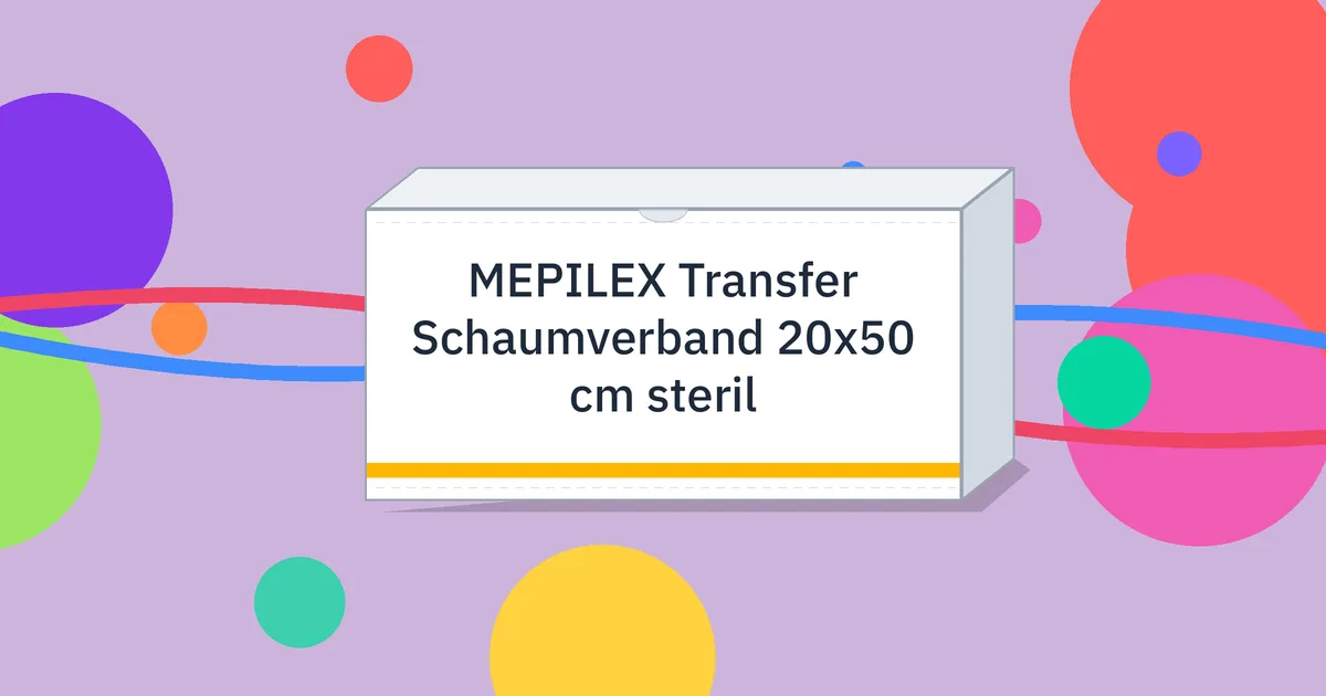 Symbolbild: Packung mit der Aufschrift MEPILEX Transfer Schaumverband 20x50 cm steril (PZN 14367891) – Verfügbarkeit und Bezug in Apotheken in Frankfurt am Main
