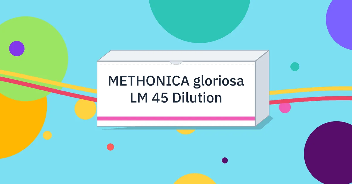 Symbolbild: Packung mit der Aufschrift METHONICA gloriosa LM 45 Dilution (PZN 13606796) – Verfügbarkeit und Bezug in Apotheken in Frankfurt am Main