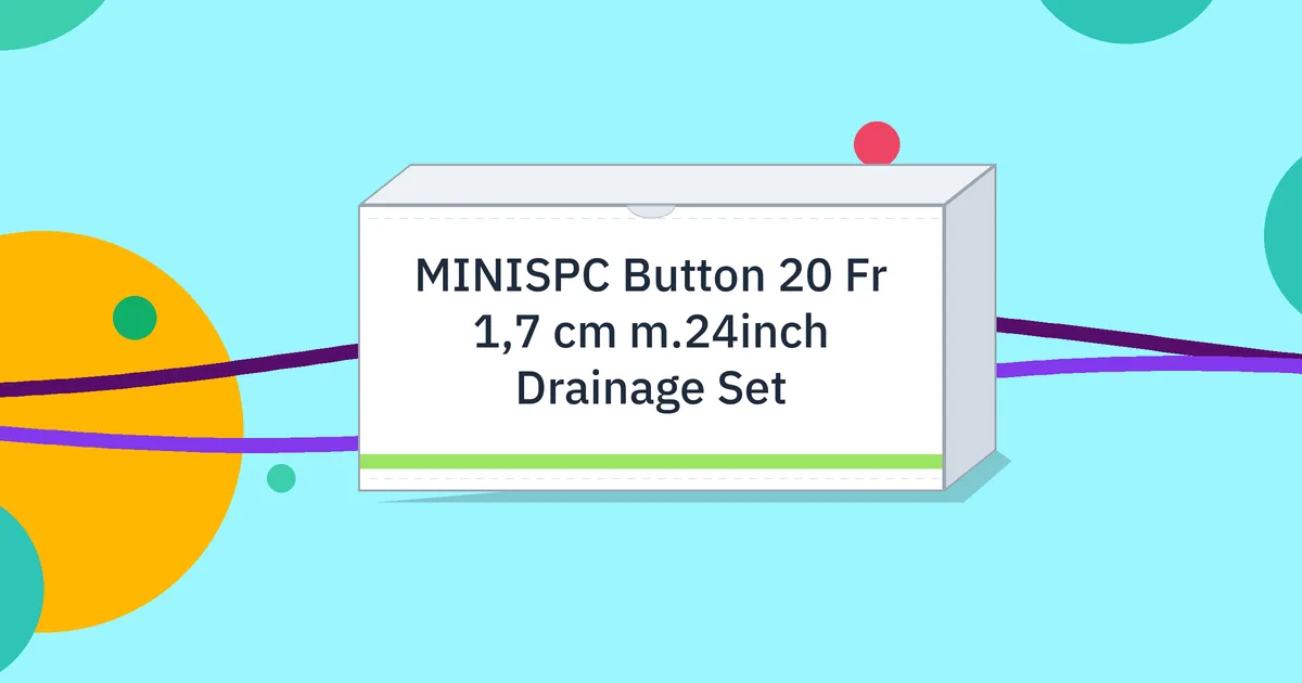 Symbolbild: Packung mit der Aufschrift MINISPC Button 20 Fr 1,7 cm m.24inch Drainage Set (PZN 20822307) – Verfügbarkeit und Bezug in Apotheken in Frankfurt am Main