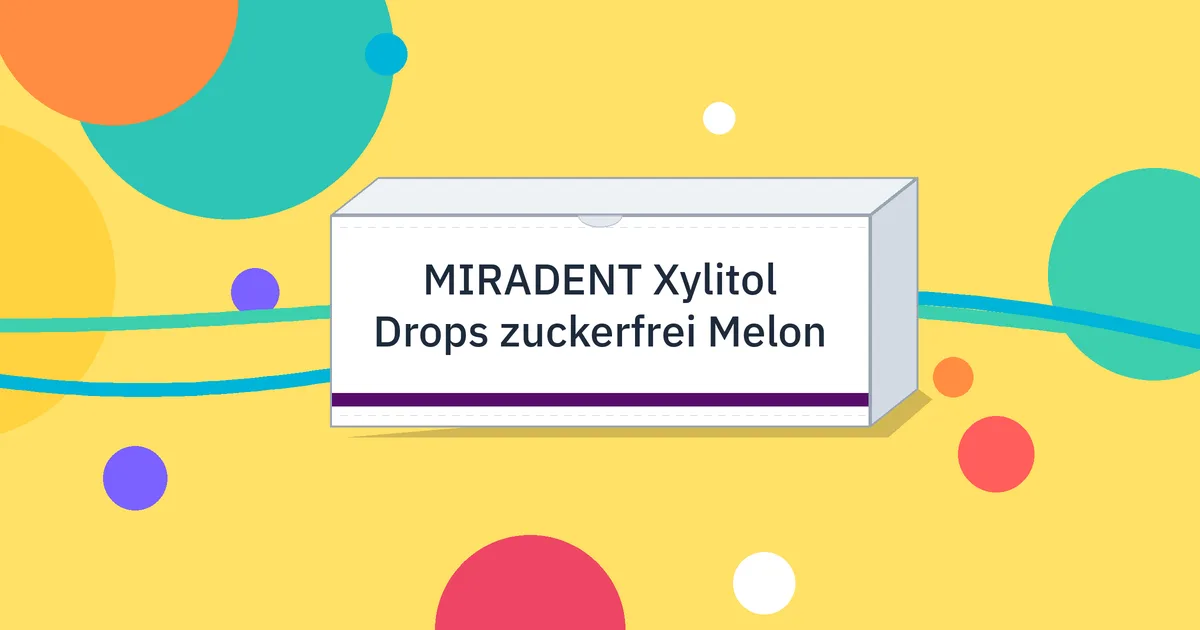 Symbolbild: Packung mit der Aufschrift MIRADENT Xylitol Drops zuckerfrei Melon (PZN 00400538) – Verfügbarkeit und Bezug in Apotheken in Frankfurt am Main
