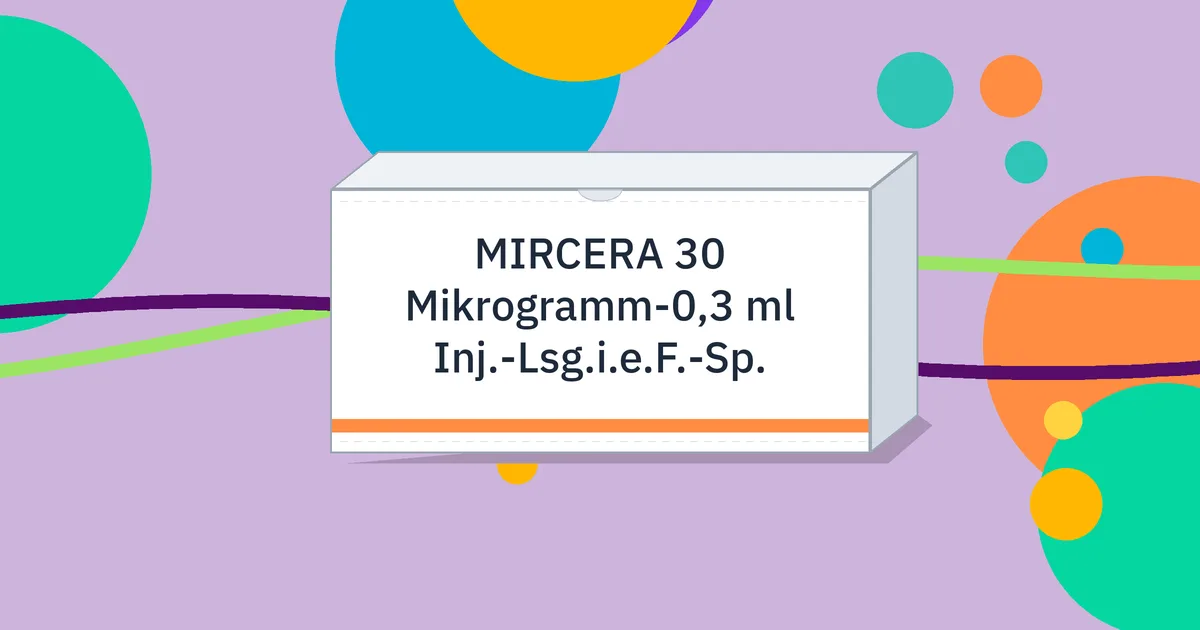 Symbolbild: Packung mit der Aufschrift MIRCERA 30 Mikrogramm-0,3 ml Inj.-Lsg.i.e.F.-Sp. (PZN 12396121) – Verfügbarkeit und Bezug in Apotheken in Frankfurt am Main