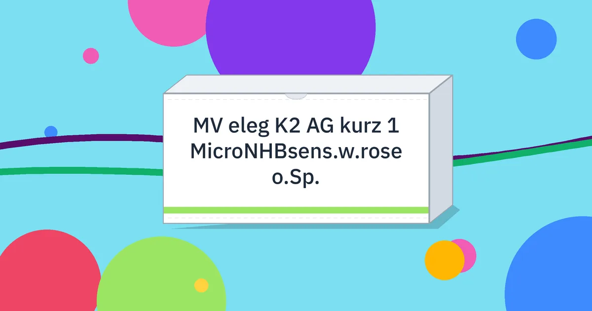 Symbolbild: Packung mit der Aufschrift MV eleg K2 AG kurz 1 MicroNHBsens.w.rose o.Sp. (PZN 15710842) – Verfügbarkeit und Bezug in Apotheken in Frankfurt am Main