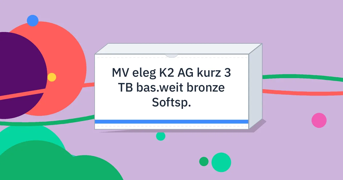 Symbolbild: Packung mit der Aufschrift MV eleg K2 AG kurz 3 TB bas.weit bronze Softsp. (PZN 14717658) – Verfügbarkeit und Bezug in Apotheken in Frankfurt am Main