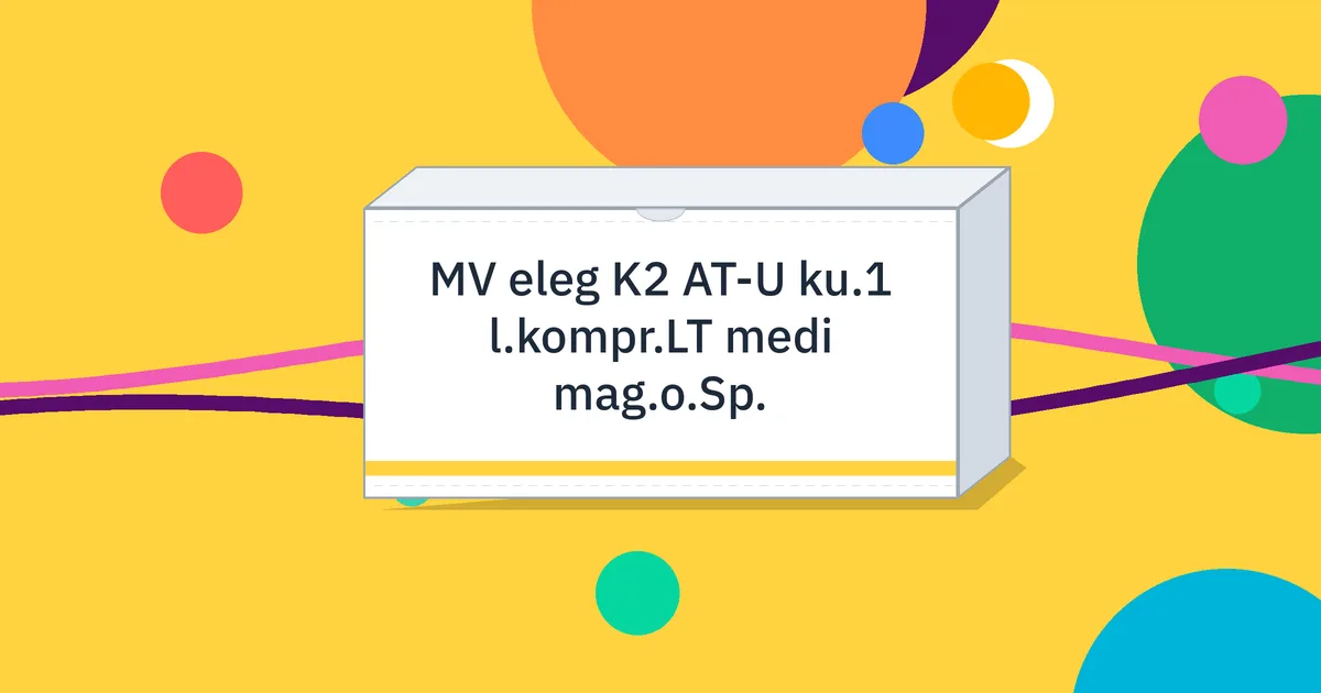 Symbolbild: Packung mit der Aufschrift MV eleg K2 AT-U ku.1 l.kompr.LT medi mag.o.Sp. (PZN 14627168) – Verfügbarkeit und Bezug in Apotheken in Frankfurt am Main