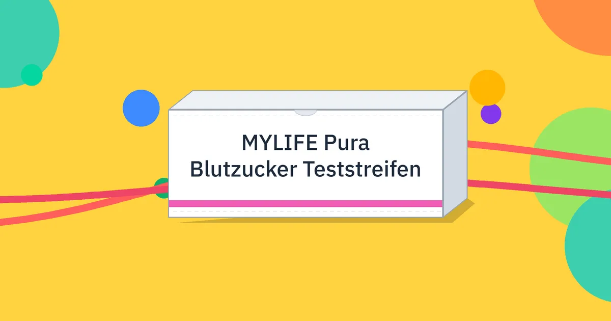 Symbolbild: Packung mit der Aufschrift MYLIFE Pura Blutzucker Teststreifen (PZN 00460003) – Verfügbarkeit und Bezug in Apotheken in Frankfurt am Main