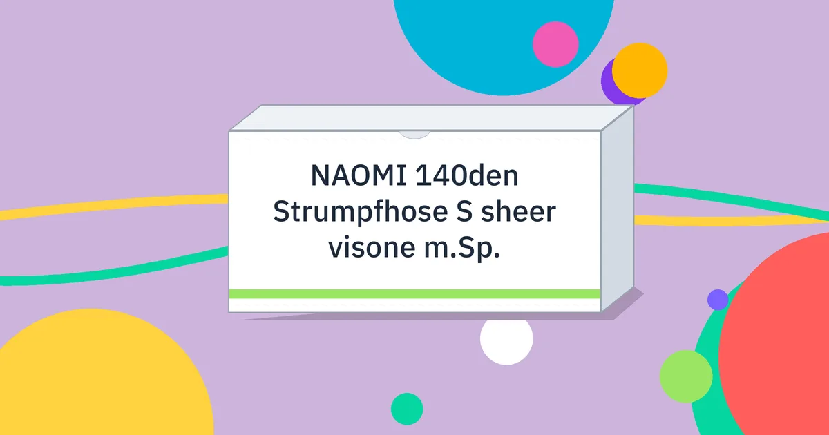 Symbolbild: Packung mit der Aufschrift NAOMI 140den Strumpfhose S sheer visone m.Sp. (PZN 16177976) – Verfügbarkeit und Bezug in Apotheken in Frankfurt am Main