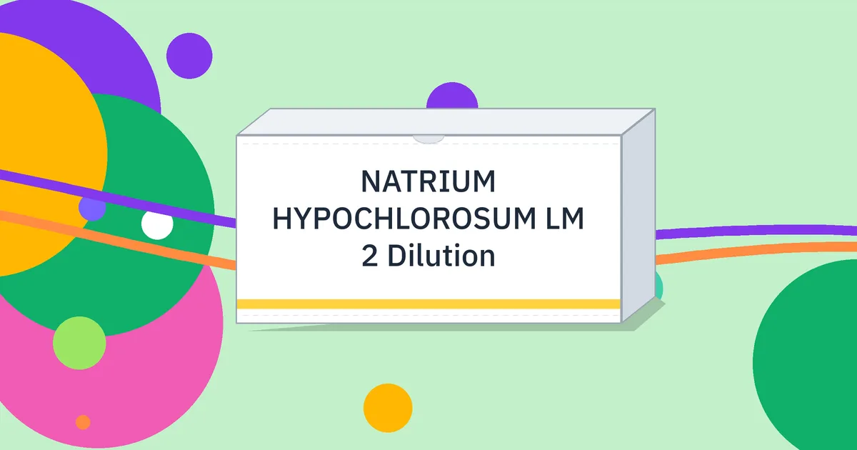 Symbolbild: Packung mit der Aufschrift NATRIUM HYPOCHLOROSUM LM 2 Dilution (PZN 12962827) – Verfügbarkeit und Bezug in Apotheken in Frankfurt am Main