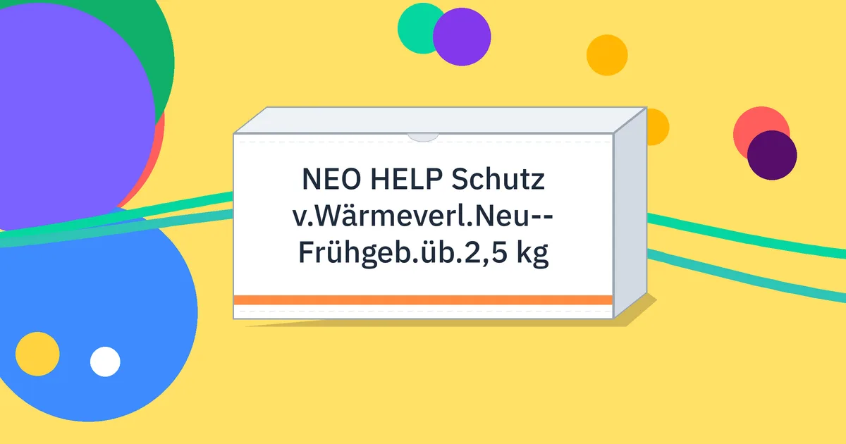 Symbolbild: Packung mit der Aufschrift NEO HELP Schutz v.Wärmeverl.Neu--Frühgeb.üb.2,5 kg (PZN 11659618) – Verfügbarkeit und Bezug in Apotheken in Frankfurt am Main