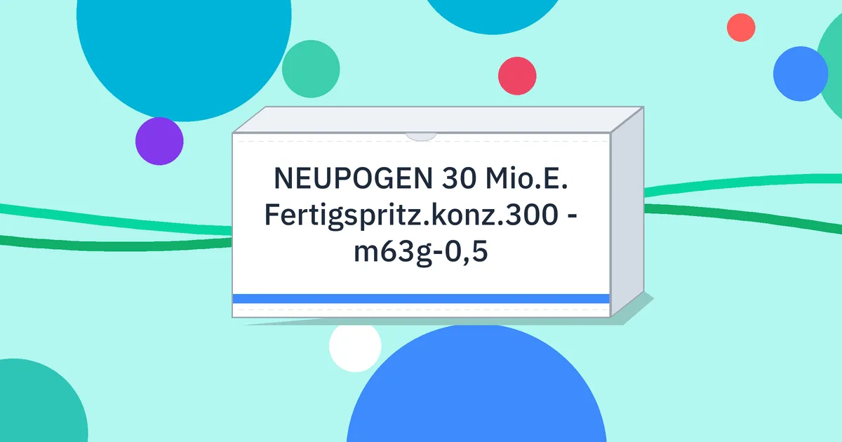 Symbolbild: Packung mit der Aufschrift NEUPOGEN 30 Mio.E. Fertigspritz.konz.300 -m63g-0,5 (PZN 18220328) – Verfügbarkeit und Bezug in Apotheken in Frankfurt am Main