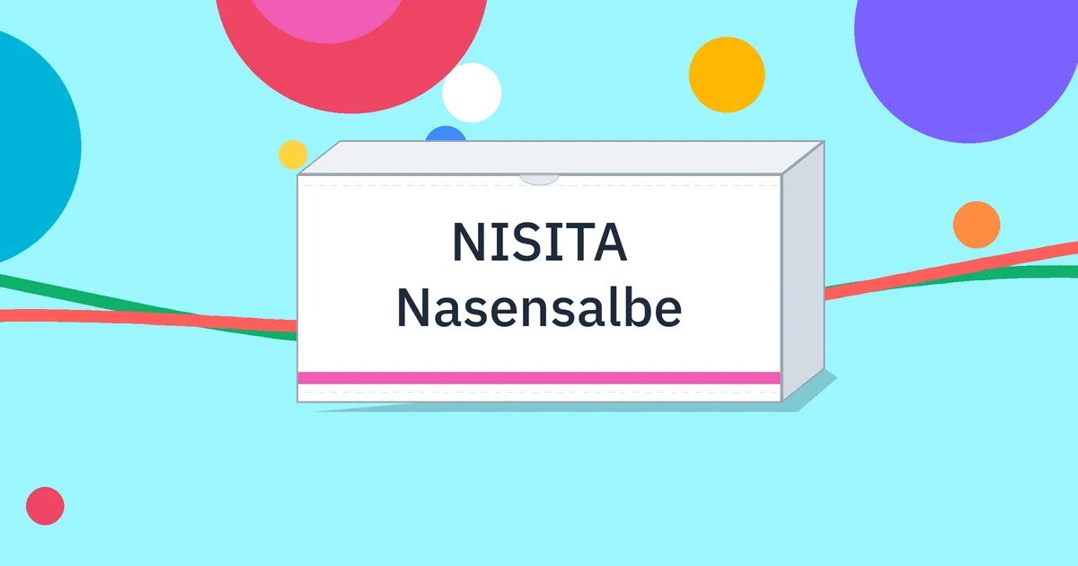 Symbolbild: Packung mit der Aufschrift NISITA Nasensalbe (PZN 01287908) – Verfügbarkeit und Bezug in Apotheken in Frankfurt am Main