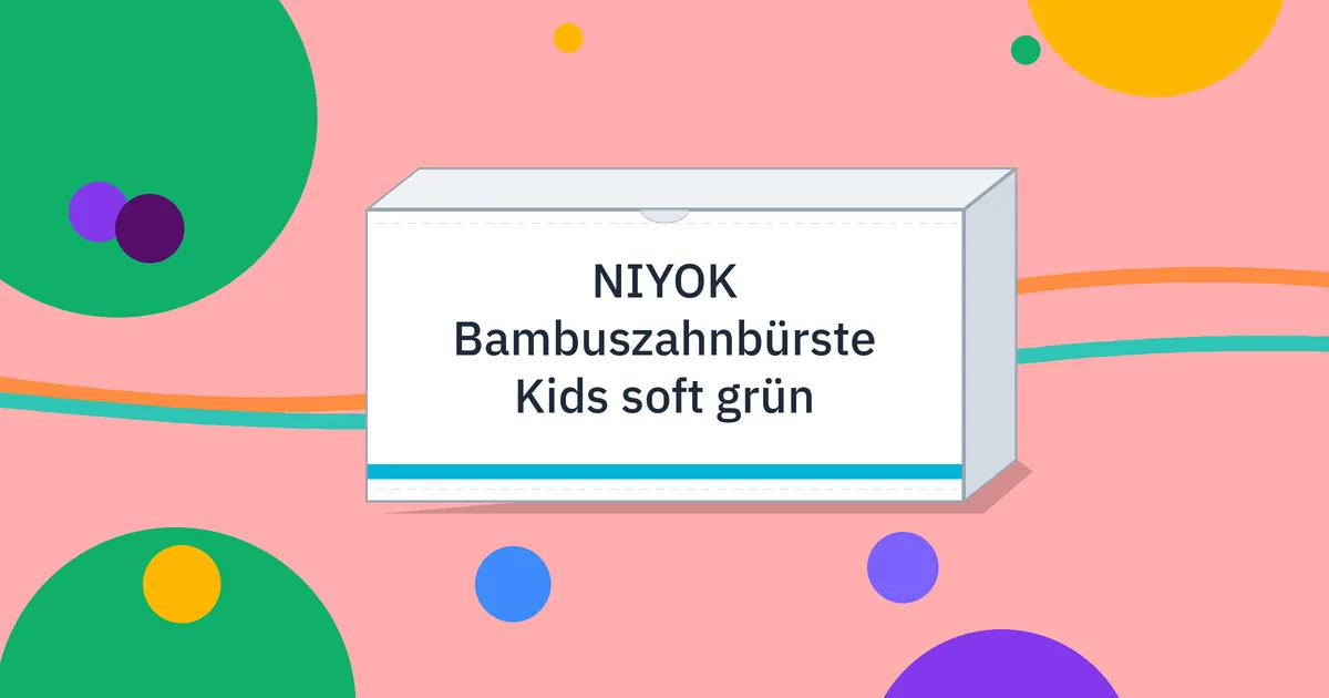 Symbolbild: Packung mit der Aufschrift NIYOK Bambuszahnbürste Kids soft grün (PZN 20609430) – Verfügbarkeit und Bezug in Apotheken in Frankfurt am Main