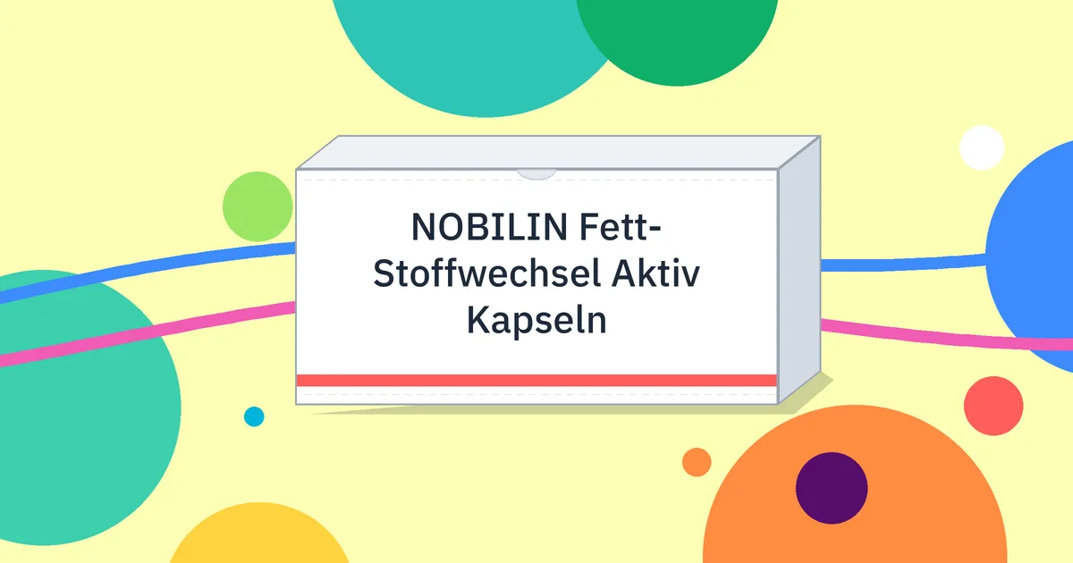 Symbolbild: Packung mit der Aufschrift NOBILIN Fett-Stoffwechsel Aktiv Kapseln (PZN 19394450) – Verfügbarkeit und Bezug in Apotheken in Frankfurt am Main