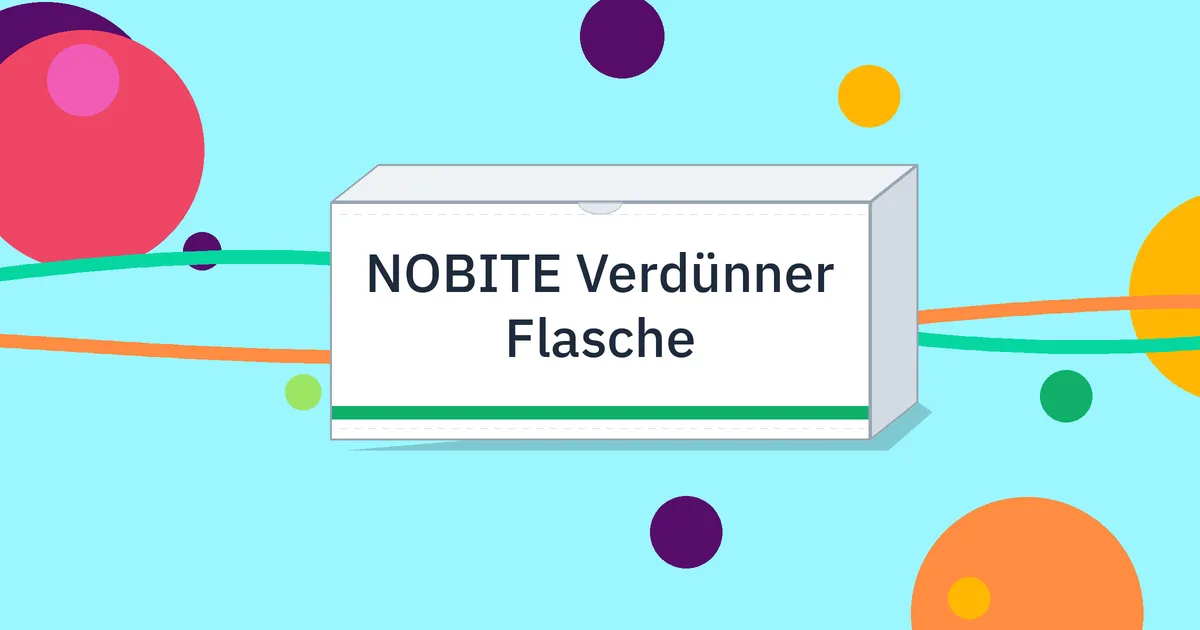 Symbolbild: Packung mit der Aufschrift NOBITE Verdünner Flasche (PZN 04259189) – Verfügbarkeit und Bezug in Apotheken in Frankfurt am Main