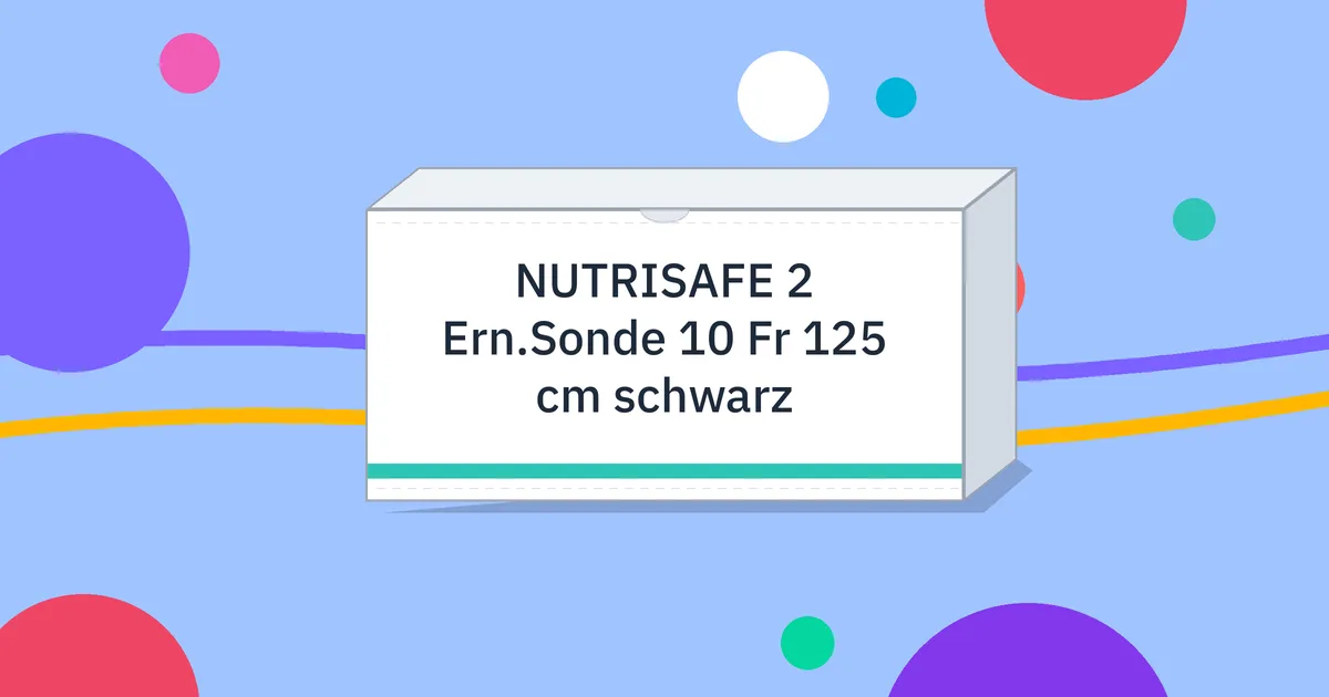 Symbolbild: Packung mit der Aufschrift NUTRISAFE 2 Ern.Sonde 10 Fr 125 cm schwarz (PZN 06847393) – Verfügbarkeit und Bezug in Apotheken in Frankfurt am Main